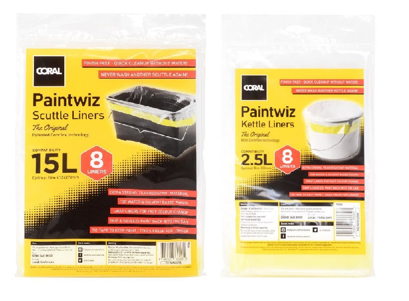 Coral Paintwiz Scuttle Liners Paint Kettle Bucket Liners - 2.5L,5L, 10 ...