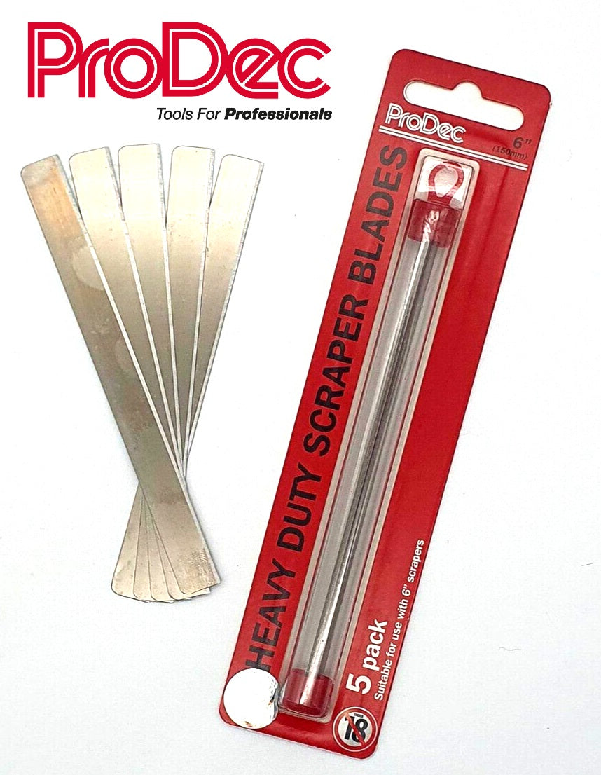 ProDec 6" Inch Wall Scraper Blades (Pack of 5) | Nap 'N' Bristle
